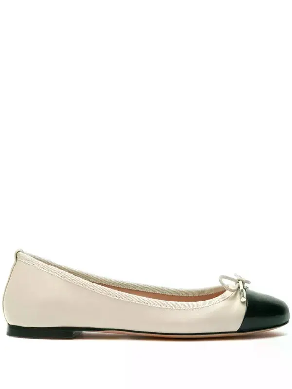 SCAROSSO Carla Leather Ballerinas - Neutrals