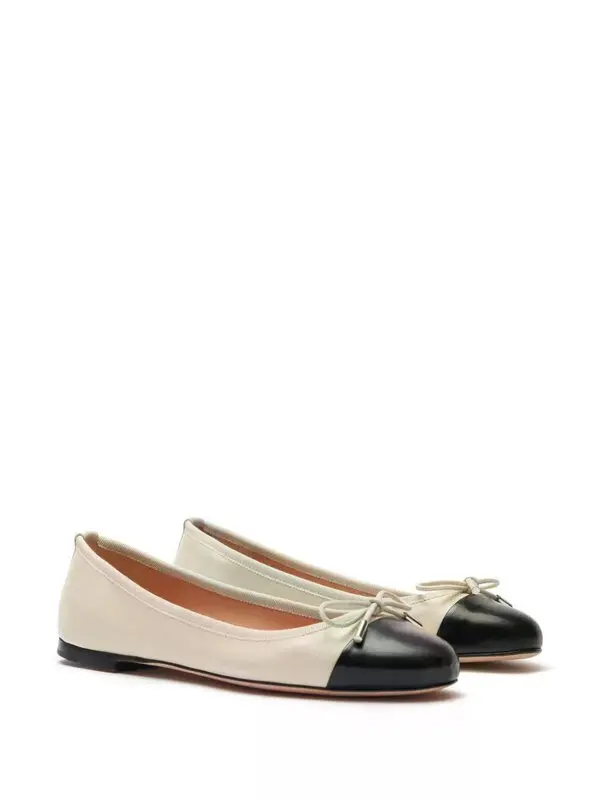 SCAROSSO Carla Leather Ballerinas - Neutrals
