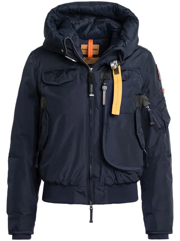 Parajumpers Gobi Bomber Jacket In Oxford Nylon Blue 35% Off