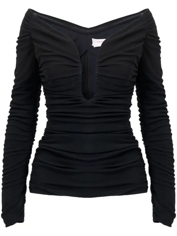 Carolina Herrera Ruched U-neck Top