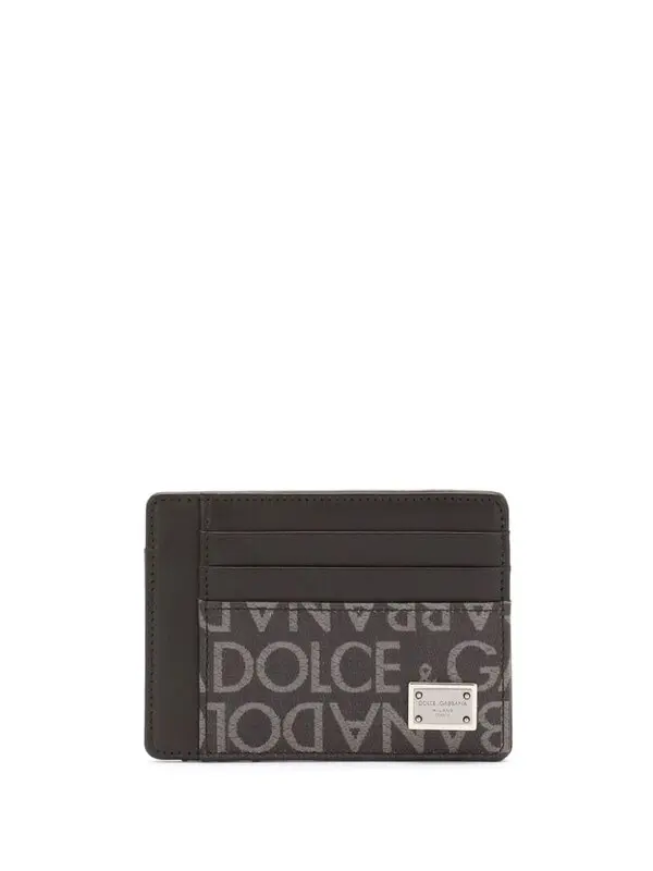Dolce & Gabbana Coated Jacquard Card Holder - Black