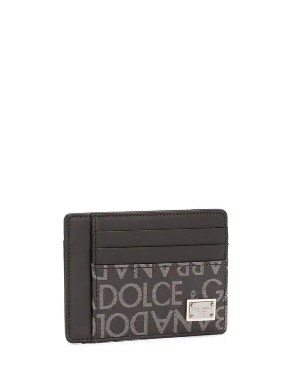 Dolce & Gabbana Coated Jacquard Card Holder - Black