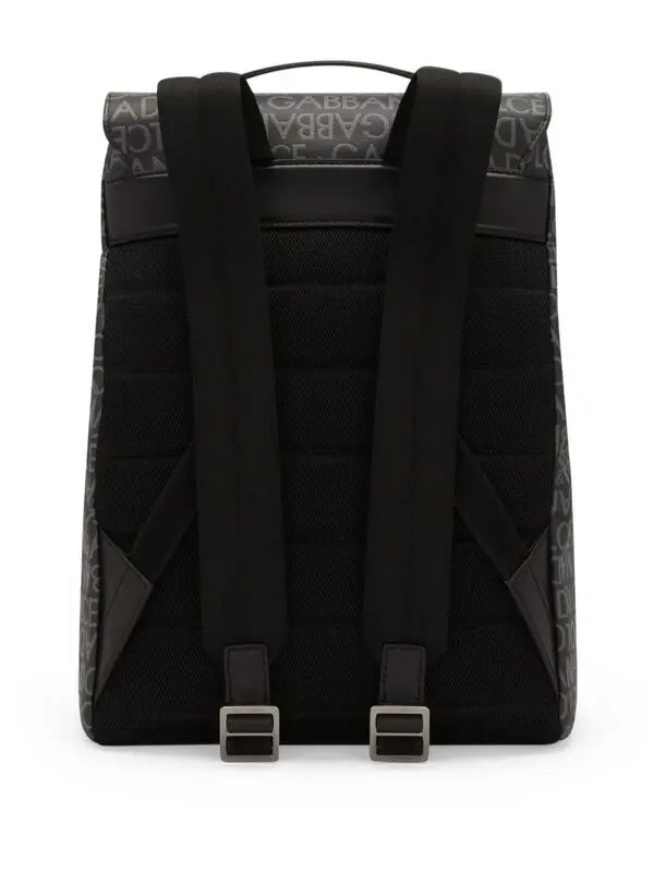 Dolce & Gabbana Coated Jacquard Backpack - Black