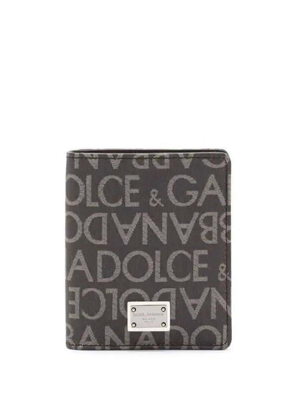 Dolce & Gabbana Coated Jacquard Bi-fold Card Holder - Black