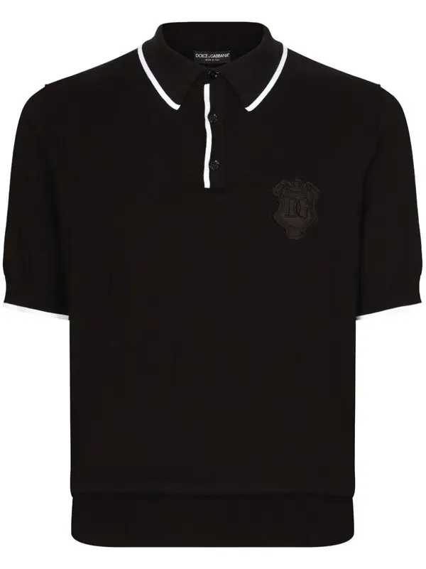 Dolce & Gabbana Logo-embroidered Cotton Polo Shirt