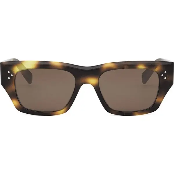 Celine 3 Dots 53mm Geometric Sunglasses - Blonde Havana / Brown