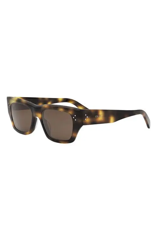 Celine 3 Dots 53mm Geometric Sunglasses - Blonde Havana / Brown