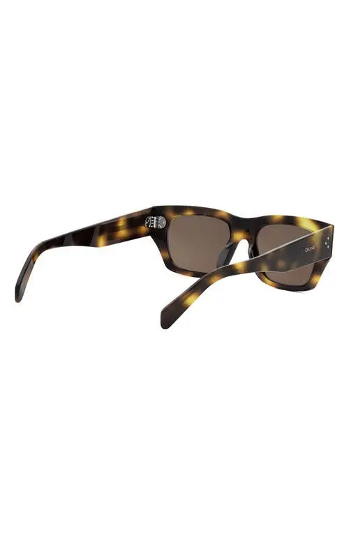 Celine 3 Dots 53mm Geometric Sunglasses - Blonde Havana / Brown