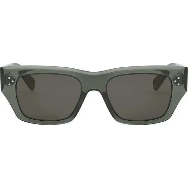 Celine 3 Dots 53mm Geometric Sunglasses - Light Green / Smoke