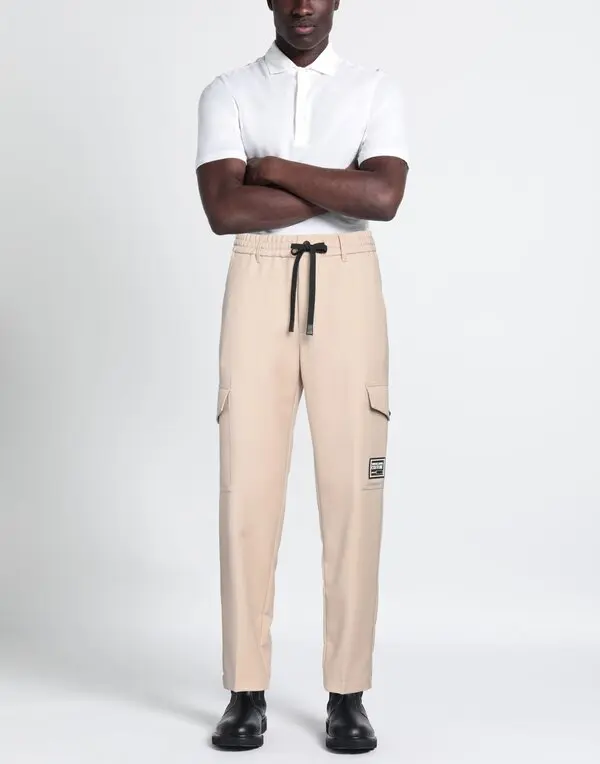 Versace Solid Color Straight Leg Pants - Beige