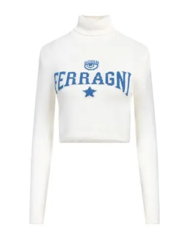 CHIARA FERRAGNI Turtleneck Knit Top - White