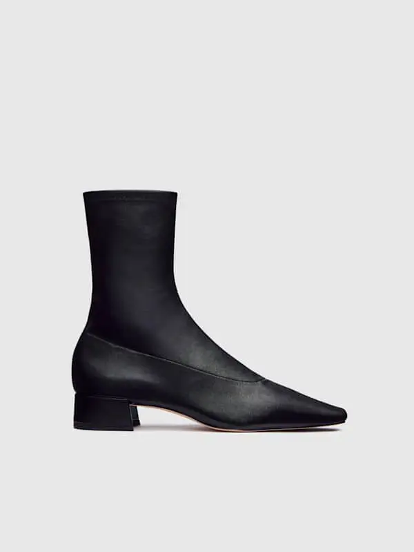 REFORMATION Rosina Stretch Leather Ankle Boots