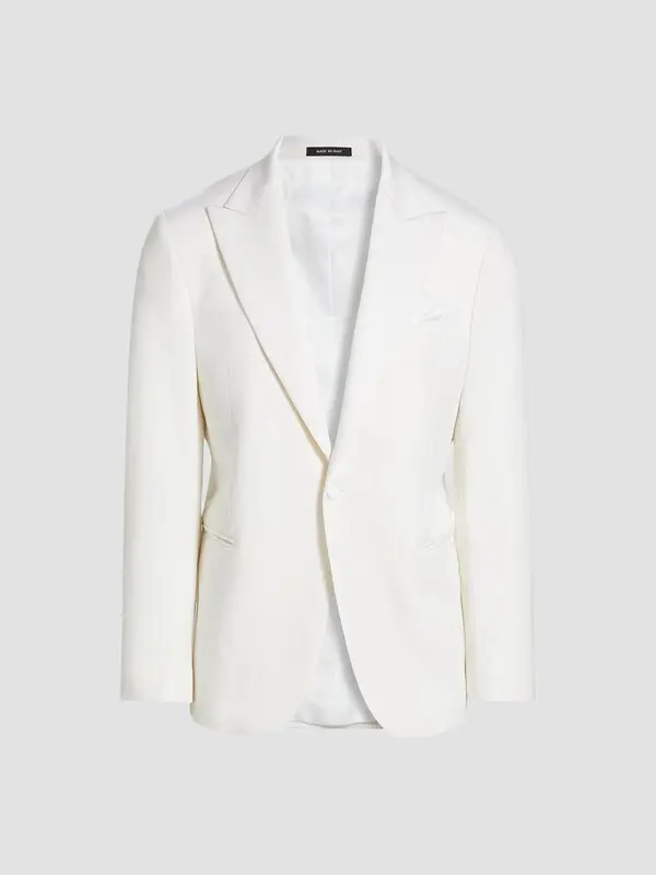 SAKS FIFTH AVENUE Collection Wool Single-breasted Blazer - White