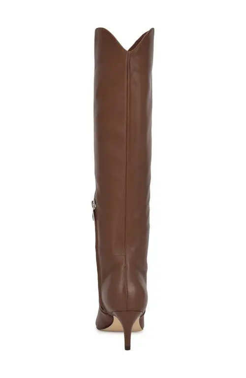 Nine West Sirena Pointed Toe Knee High Boots - Medium Brown