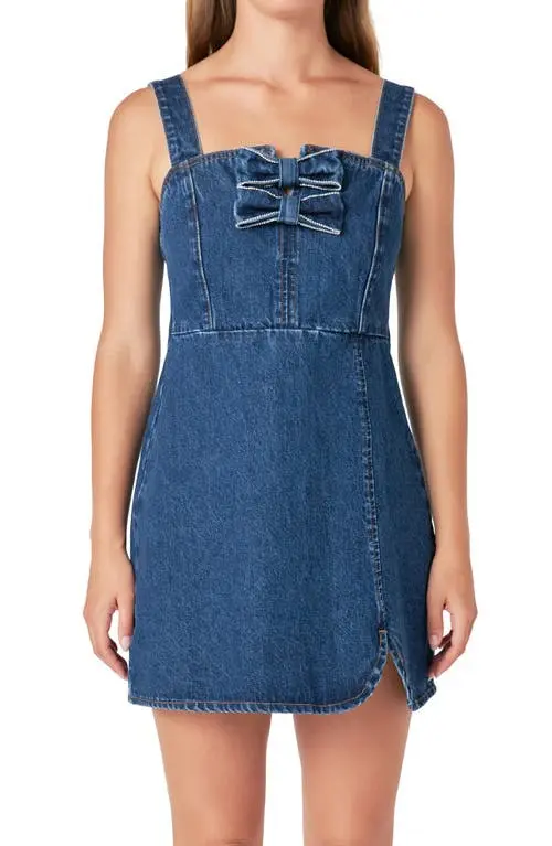 Endless Rose Rhinestone Bow Denim Minidress