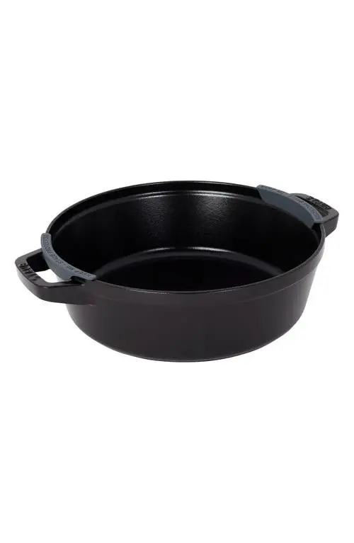 STAUB 4-piece Stackable Enameled Cast Iron Cookware Set - Black