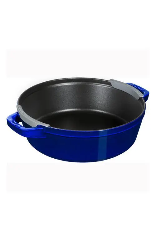 STAUB 4-piece Stackable Enameled Cast Iron Cookware Set - Dark Blue