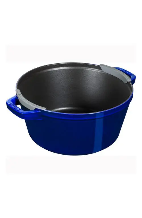 STAUB 4-piece Stackable Enameled Cast Iron Cookware Set - Dark Blue