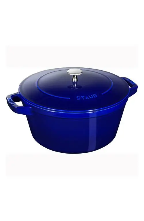 STAUB 4-piece Stackable Enameled Cast Iron Cookware Set - Dark Blue