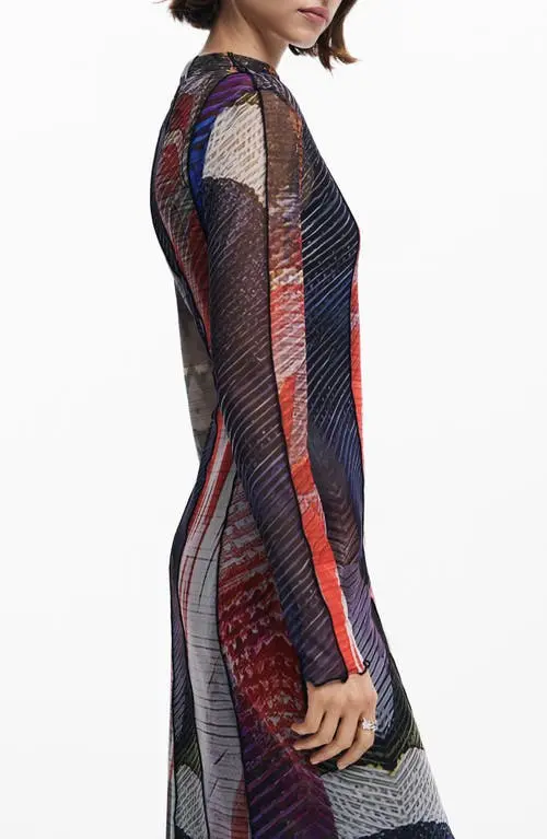 Desigual Seamed Long Sleeve Dress In Mix - 40% Off | Editorialist
