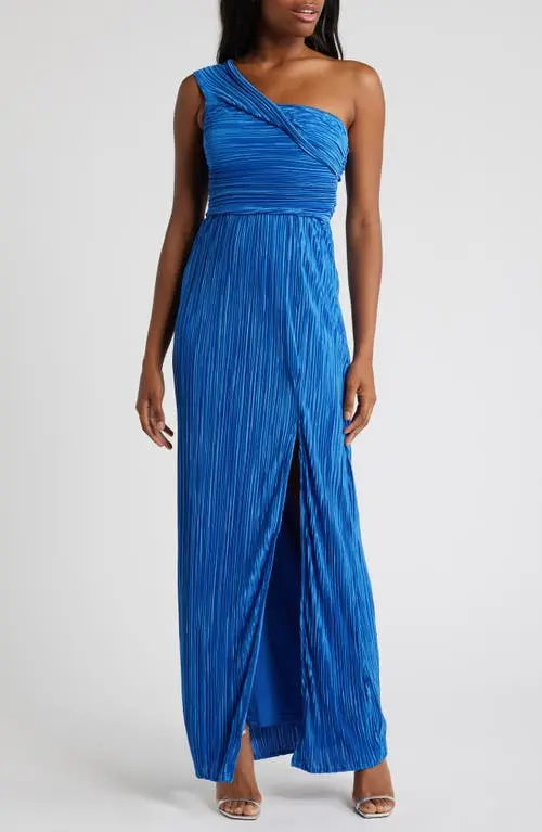 Lulus Poised Performance One-shoulder Plissé Gown