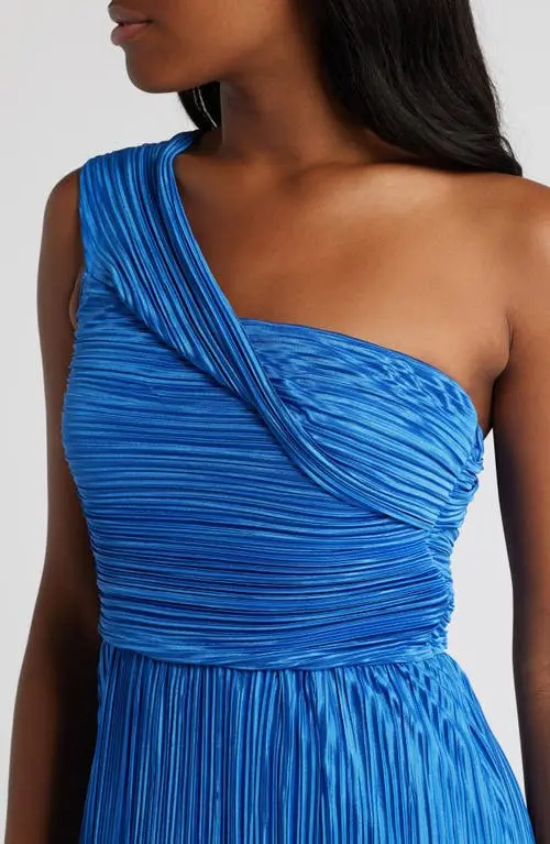 Lulus Poised Performance One-shoulder Plissé Gown