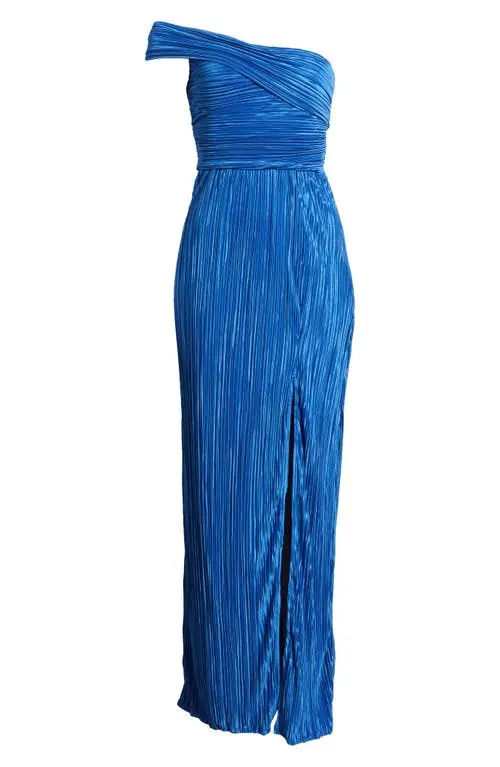 Lulus Poised Performance One-shoulder Plissé Gown