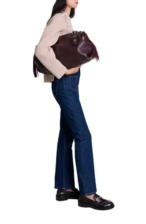 Maje Denim Straight Leg Jeans - Dark Blue