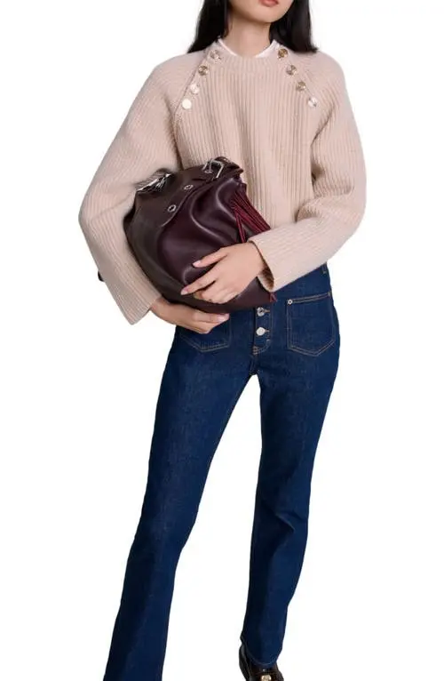 Maje Denim Straight Leg Jeans - Dark Blue