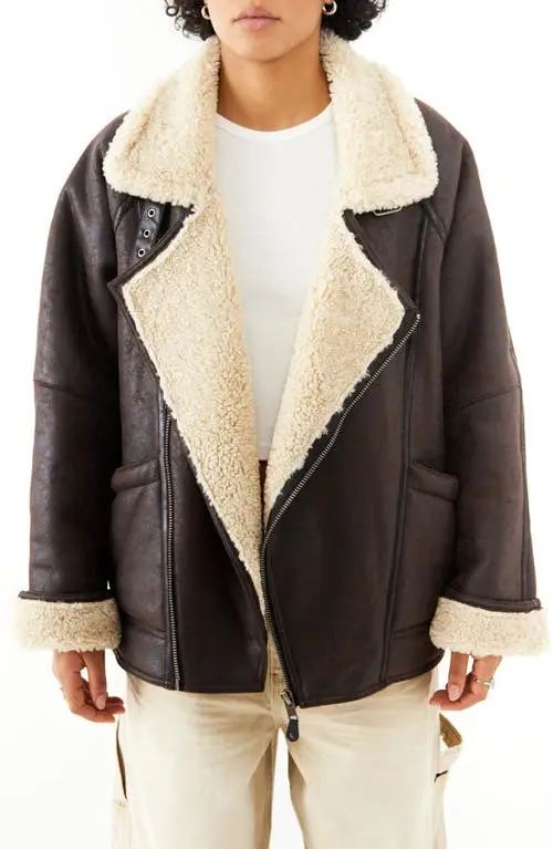 BDG URBAN OUTFITTERS Faux Leather Aviator Jacket