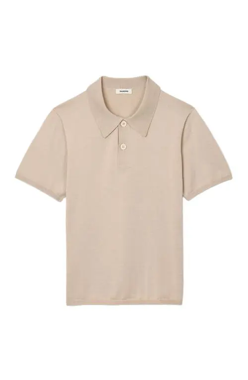 Sandro Short-sleeve Knitted Polo Shirt - Oats