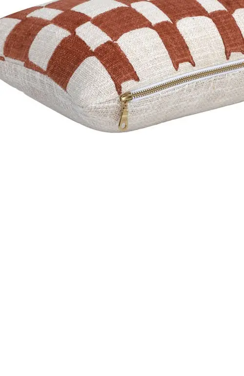 CASA AMAROSA Checkered Block Printed Pillowcover Only - Rust