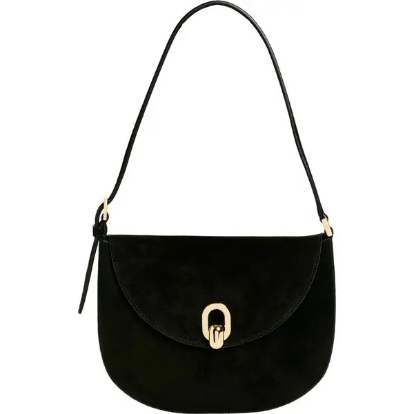 Savette Tondo Suede Hobo Bag - Black