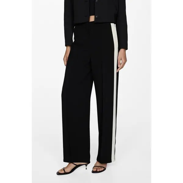 Mango Contrast Stripe Trousers