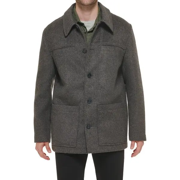 Cole Haan Wool Blend Coat - Grey