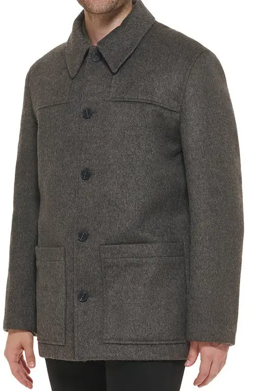 Cole Haan Wool Blend Coat - Grey