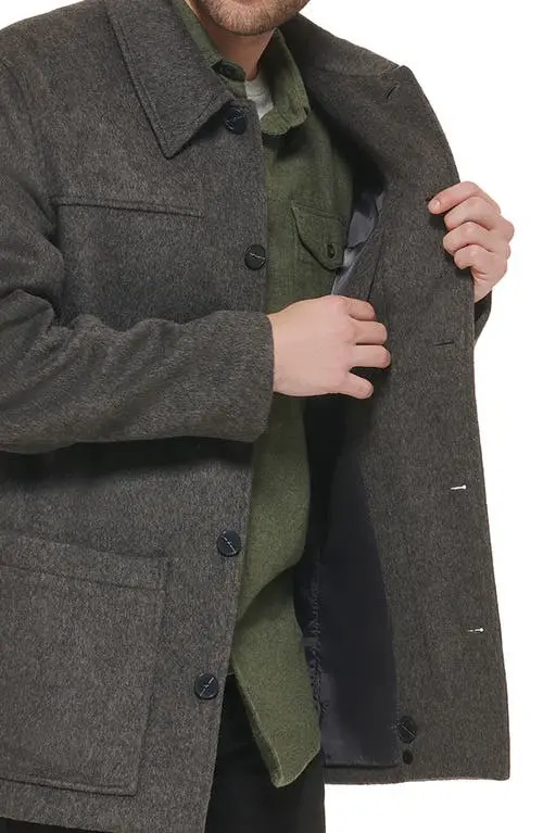 Cole Haan Wool Blend Coat - Grey