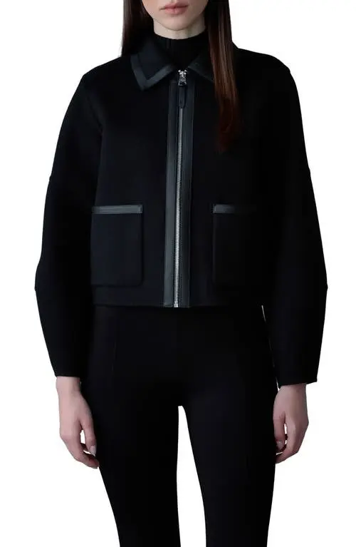 Mackage Solana Wool & Leather Jacket - Black