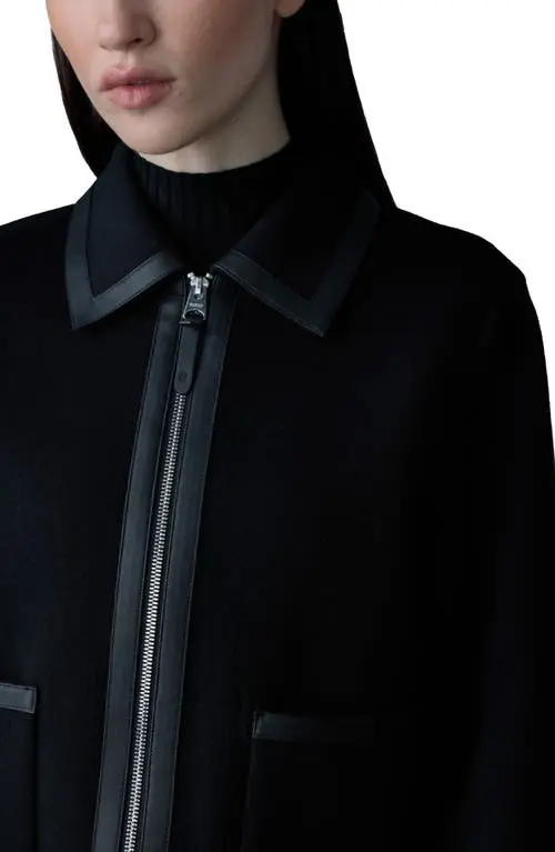 Mackage Solana Wool & Leather Jacket - Black