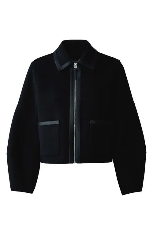 Mackage Solana Wool & Leather Jacket - Black