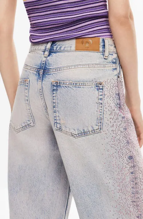 Desigual Cara Rhinestone Straight-leg Jeans