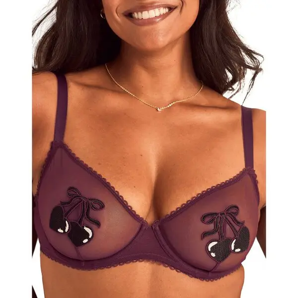 ADORE ME Alyshia Unlined Demi Bra - Dark Purple
