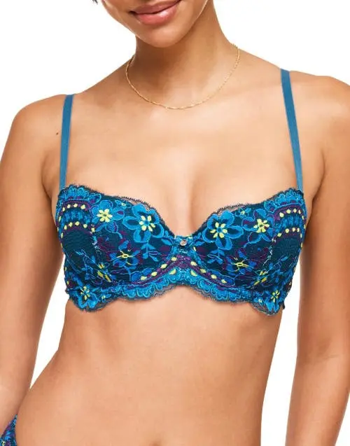 ADORE ME Nicholette Contour Balconette Bra - Floral Blue