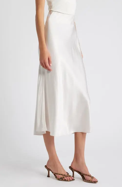 Rails Anya Satin Midi Skirt - Ivory