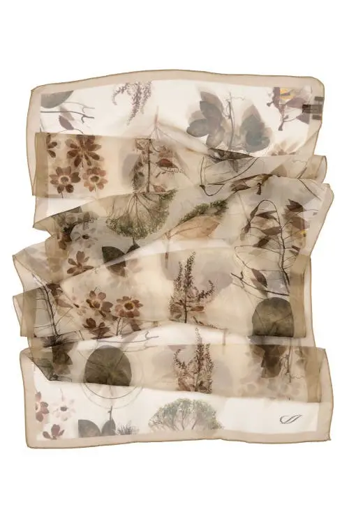 ELIZABETTA Botanica Long Sheer Silk Scarf For
