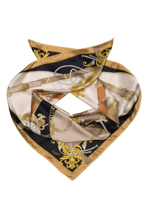 ELIZABETTA Moment In Timehand Rolled Silk Foulard For - Gold