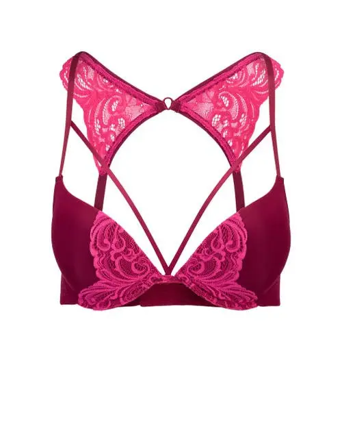 ADORE ME Saige Push Up Plunge Bra - Dark Purple