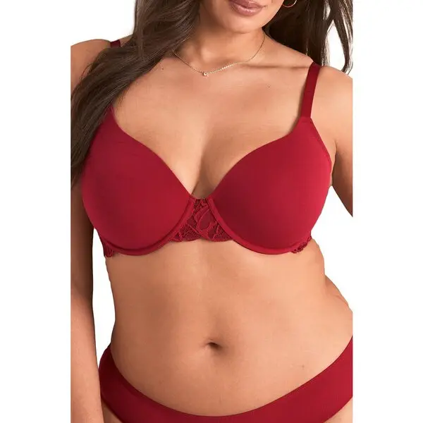 ADORE ME Teagan Contour Full Coverage Bra - Dark Red