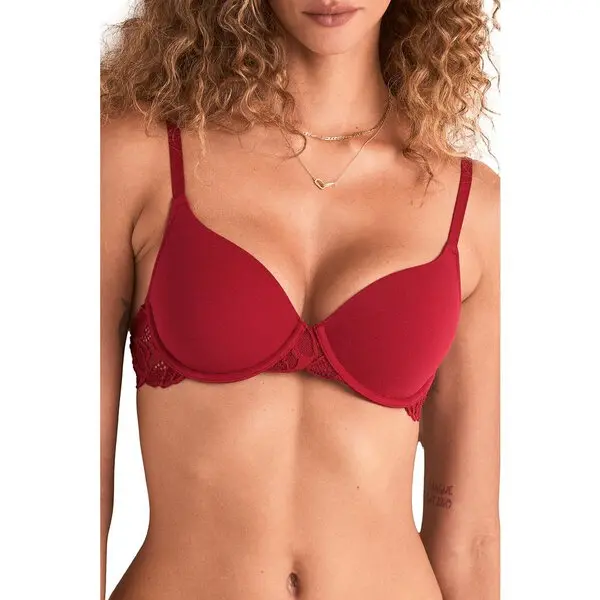 ADORE ME Teagan Contour Full Coverage Bra - Dark Red