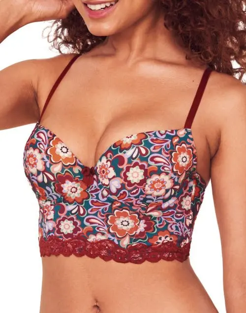 ADORE ME Meissa Push Up Balconette Bra - Floral Blue